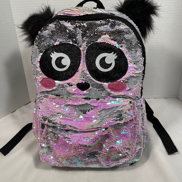 Justice | Accessories | Justice Sequence Panda Backpack Silverpink ...